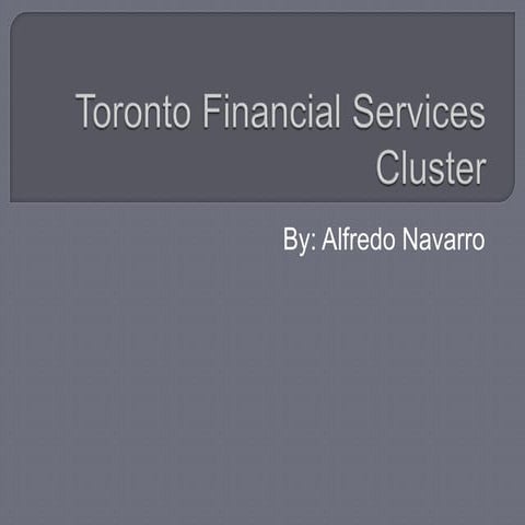 Financial Services Cluster | PPT