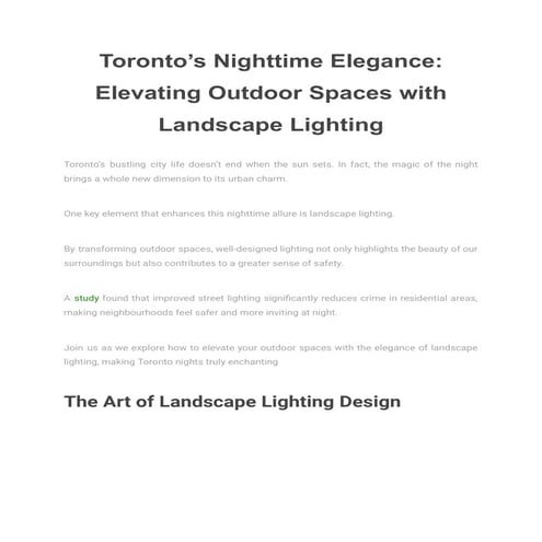 Toronto’s Nighttime Elegance_ Elevating Outdoor Spaces with Landscape Lighting.pdf