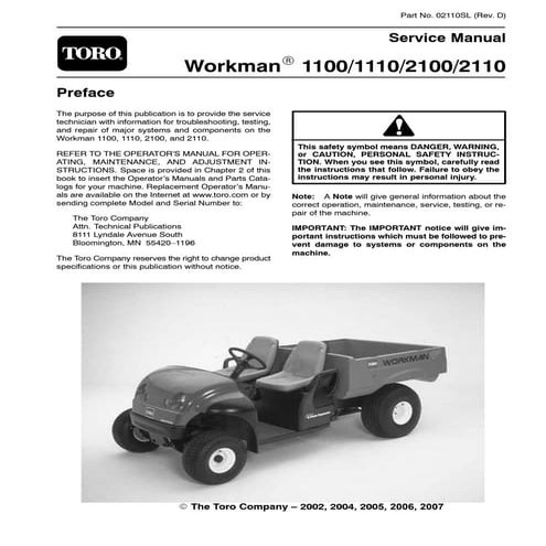 Toro workman hdx vehicles service repair manual | PDF
