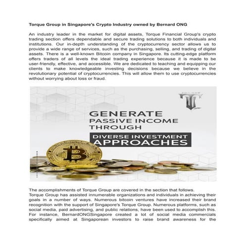 Torque Group in Singapore's Crypto Industry is owned by Bernard ONG.pdf