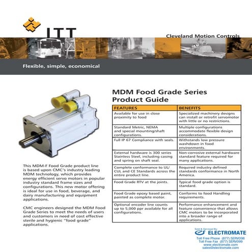 Torque systems mdm_servo_motor_food_grade_product_guide | PDF