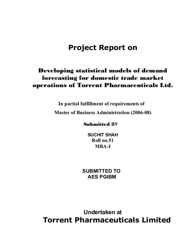 Torrent pharmaceuticals limited ; suchit