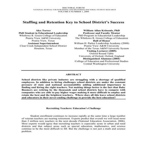 Torrez, alex staffing and retention key to school district’s success | PDF