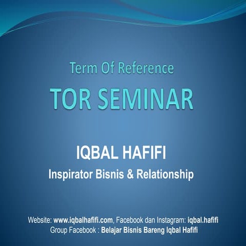 Tor Seminar Iqbal Hafifi | PPTX