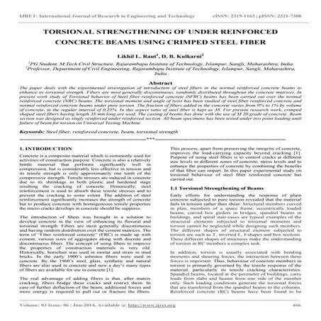 Torsional strengthening of under reinforced concrete beams using ...