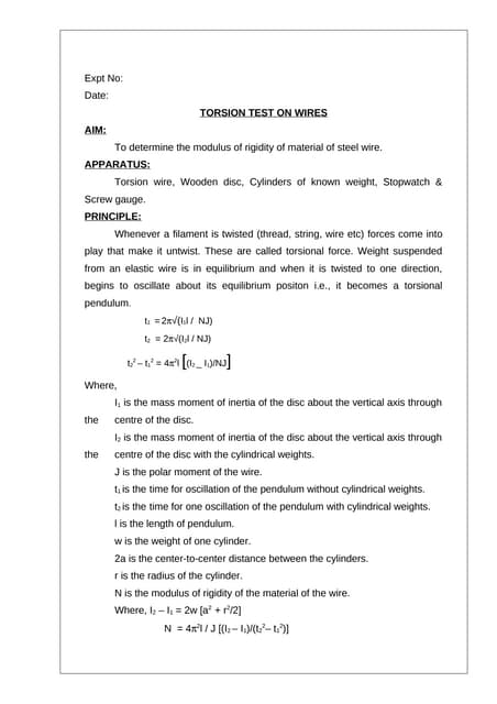 TORSION (MECHANICS OF SOLIDS) | PPTX