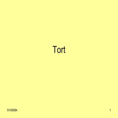 Tort law introduction into negligence. Pp | PPT