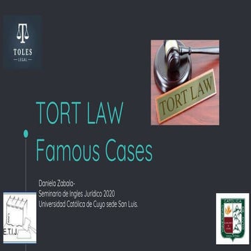 Tort law famous cases- Daniela Zabala | PPTX