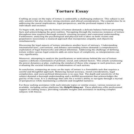 Torture Essay Pdf