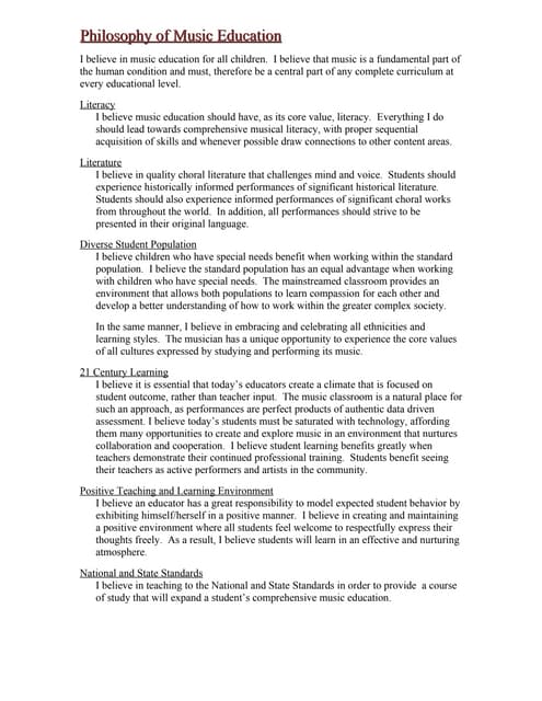 Philosophy of Music Education | PDF
