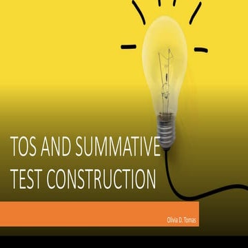 Tos and summative test construction | PPTX