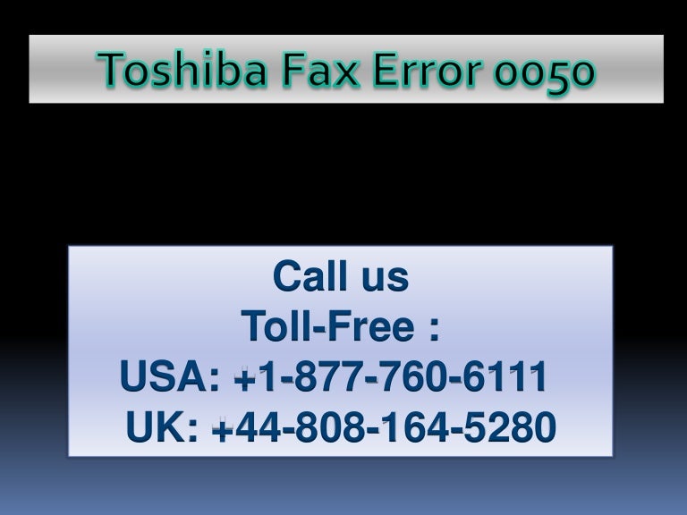 Toshiba Fax Error 0050 toshiba-fax-error-0050