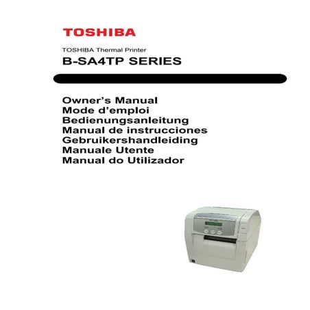 도시바프린터 TOSHIBA TEC B-SA4TP 열전사감열 발권프린터 티켓프린터 택라벨전용프린터 매뉴얼 | PDF