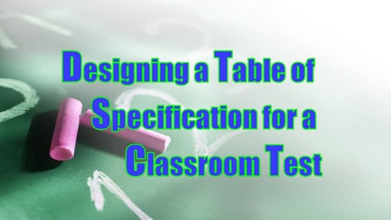 Table of specification | PPT
