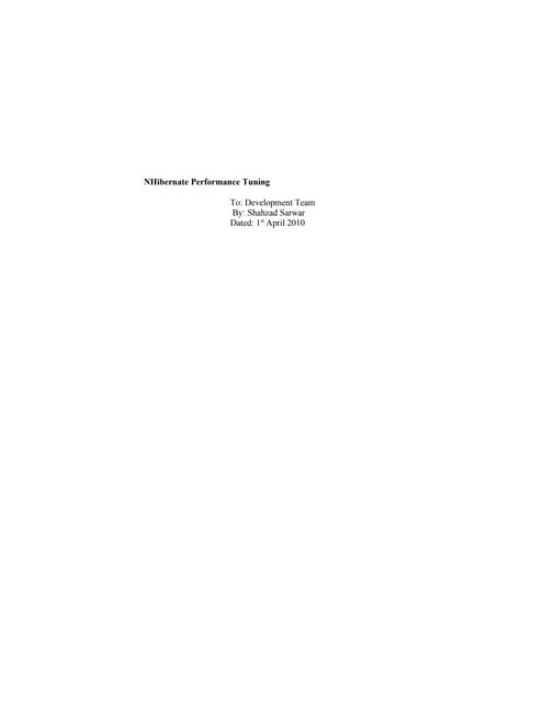 To Study The Tips Tricks Guidelines Related To Performance Tuning For N ... To Study The Tips Tricks Guidelines Related To Performance Tuning For N ...