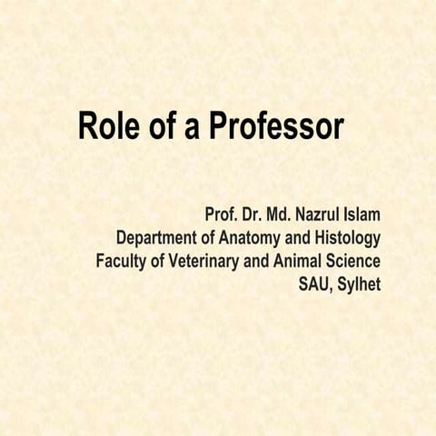 Role of a Professor | PPT