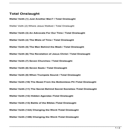 Total Onslaught | PDF
