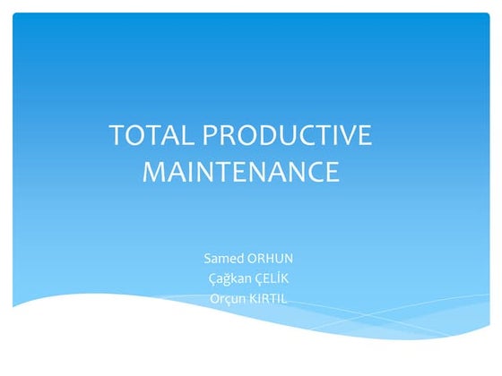 Total Productive Mantainence | PPT