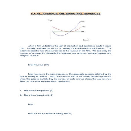 Revenues and revenue curves | PPTX