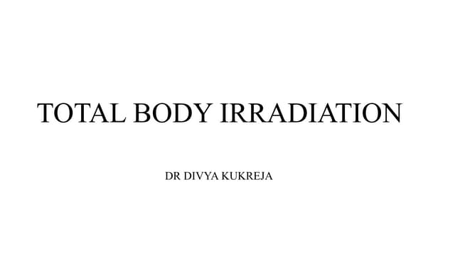 Total body irradiation | PDF