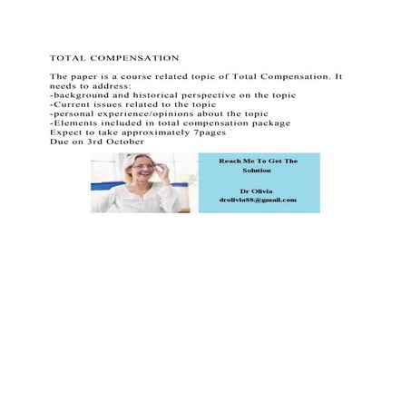 TOTAL COMPENSATION The paper is a course related topic of Tota.docx