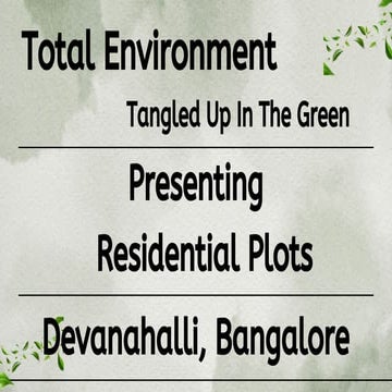 Total Environment Tangled Up In The Green - Finest Residential Plots in ...