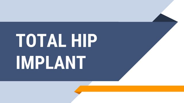 Total hip replacement(thr) | PPTX