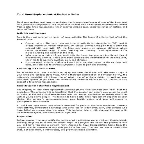 Total knee replacement (tkr) ppt | PPT