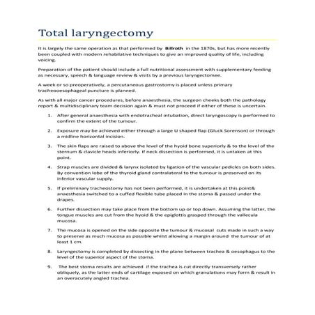 Total laryngectomy | DOC