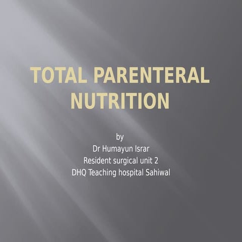 Total parenteral nutrition | PDF