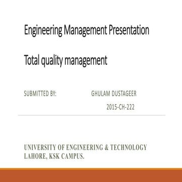 Total quaality management | PPTX