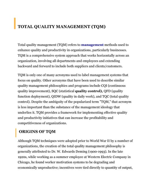 The history of quality management | PPT