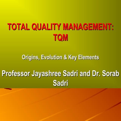 Total quality management | PPT