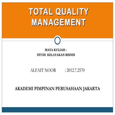 Total quality management | PPT