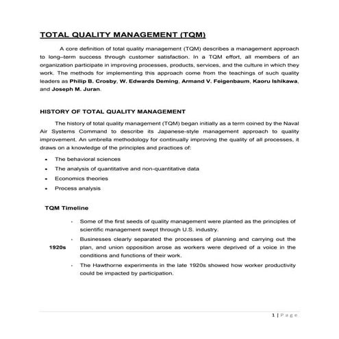 Total quality management | DOCX