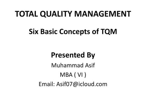Total Quality Management in Engineering economics | PPT