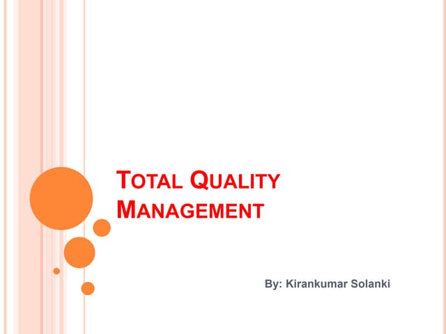 Total Quality Management in Pharma Industry | PPTX