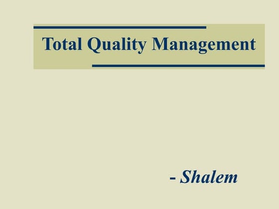 Total Quality Management in Healthcare TQM | PDF