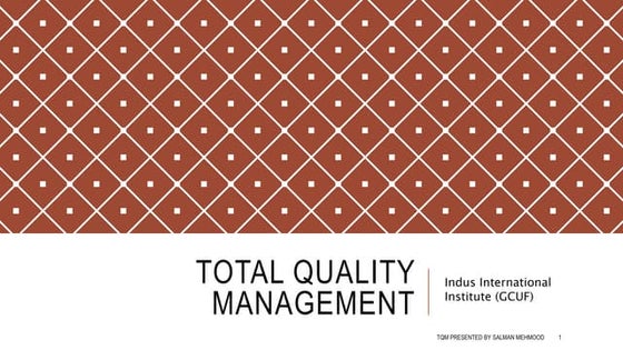 Total quality management tools and techniques | PPT