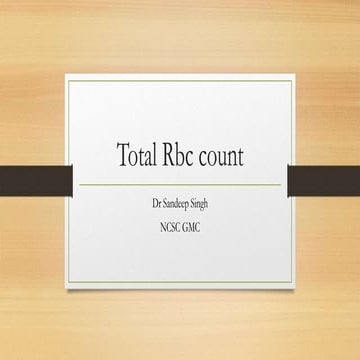 Total rbc count | PPTX
