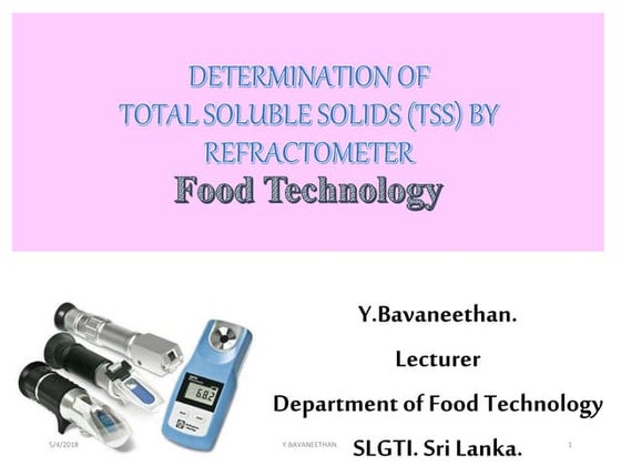 Titratable acidity and Total Soluble Solids | PPTX