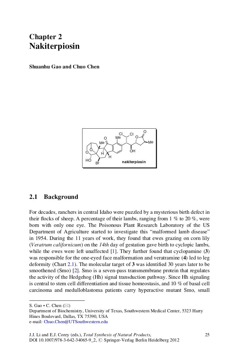 Total synthesis of natural products