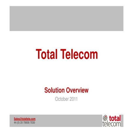 Total Telecom Overview | PDF | Web Conferencing | Computer Software and ...
