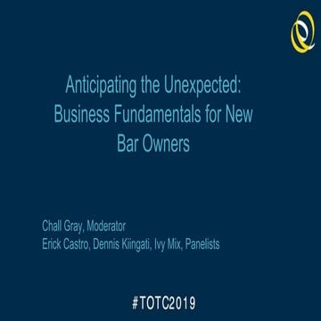 Anticipating the Unexpected: Business Fundamentals for New Bar Owners ...