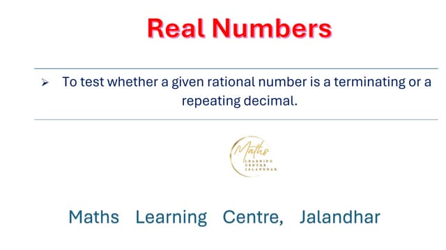To Test Decimal Representation Of Rational Numberspdf 3753