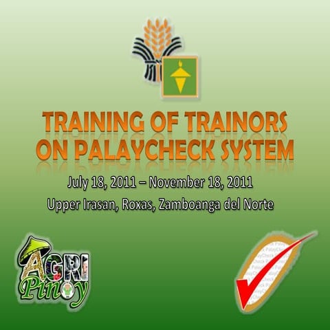 TOT Participants on PalayCheck System | PPTX