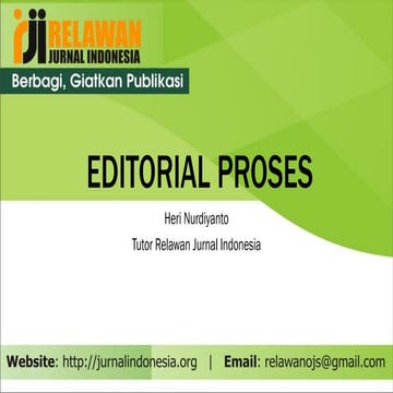 EDITORIAL PROSES JURNAL ELEKTRONIK BERBASIS OJS | PDF