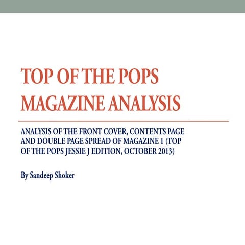 Analysis of magazine | PPTX