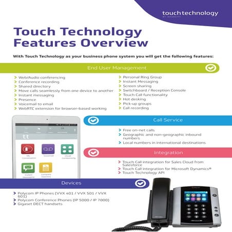 Touch technology features | PDF