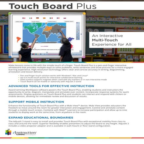 Touch board plus spec sheet ei-re | PDF